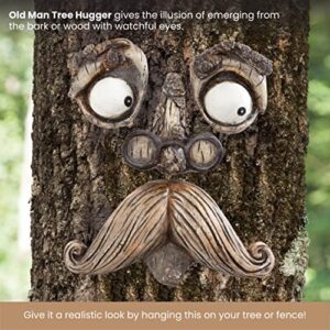 Bits and Pieces - 'Old Man' Tree Hugger - Yard Decorations - Whimsical Tree Sculpture - Garden Decoration - Garden Peeker Yard Art