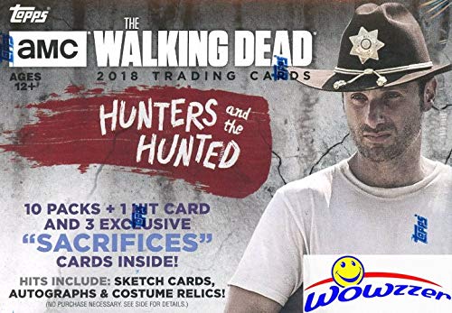 2018 Topps The Walking Dead The Hunters and the Hunted EXCLUSIVE Factory Sealed Retail Box with ONE HIT! Look for New Autograph Signers, Sketch Cards, Relic Cards & Costume Pieces! WOWZZER!