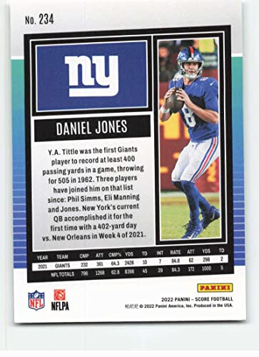 2022 Score #234 Daniel Jones NM-MT New York Giants Football