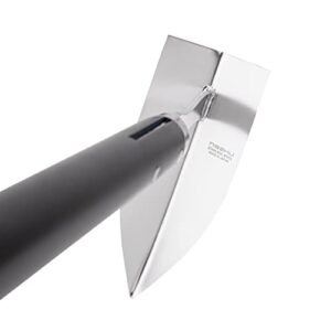 Nisaku NJP178 Handheld Triangle Hoe, Authentic Tomita (Est. 1960) Japanese Stainless Steel, 6.25" Blade, Polished 14" Wood Handle, Stainless Steel/Black-Wood Handle