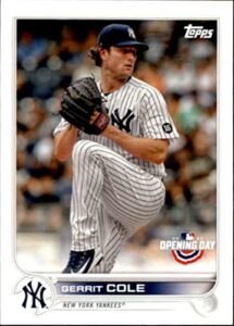 2022 topps opening day #101 gerrit cole new york yankees mlb baseball trading card