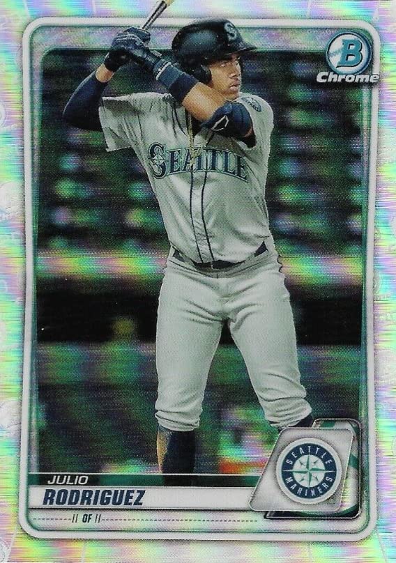 2020 Bowman Draft Chrome - Julio Rodriguez - REFRACTOR - Seattle Mariners Baseball Rookie RC Card #BD-188