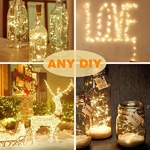 BHCLIGHT Solar String Lights Outdoor, 2-Pack 80FT 200 LED Solar Outdoor Lights, Waterproof Copper Wire 8 Modes Solar Fairy Lights for Garden Patio Tree Christmas Party Wedding (Warm White)