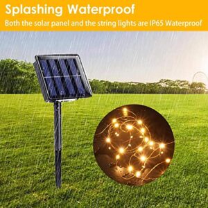 BHCLIGHT Solar String Lights Outdoor, 2-Pack 80FT 200 LED Solar Outdoor Lights, Waterproof Copper Wire 8 Modes Solar Fairy Lights for Garden Patio Tree Christmas Party Wedding (Warm White)