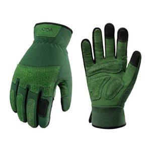 Vgo... 1-Pair Ladies' Synthetic Leather Gardening Gloves, Puncture-proof, Thornproof, Durability & Anti-shock Work Gloves, Touchscreen (Size S, Green, SL7471)