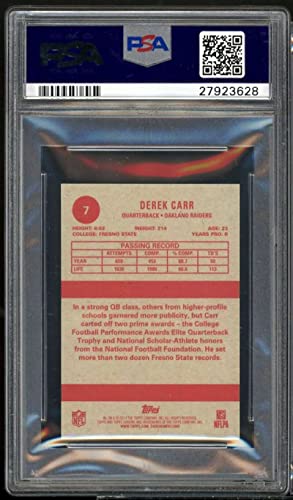 Derek Carr Rookie Card 2014 Topps Chrome 1963 Minis #7 PSA 9