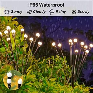 AAOVEFOX Solar Garden Lights – 40 LED Solar Firefly Lights, 10 LED Starburst Swaying Lights, Solar Outdoor Lights Waterproof Garden Decor for Yard Patio Pathway Lawn(4 Pack)