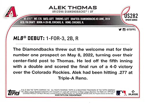 2022 Topps Update #US282 Alek Thomas RC