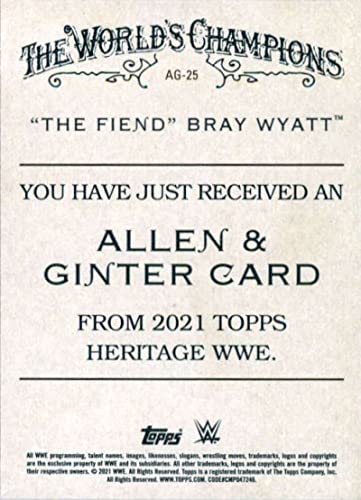 2021 Topps Heritage WWE Allen and Ginter #AG-25 The Fiend Bray Wyatt Wrestling Trading Card