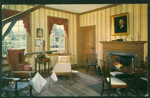 sitting room residence general salem town old sturbridge village vintage postcard