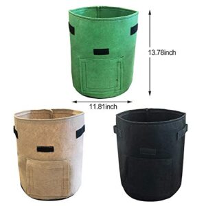 Nicheo 3 Pcs 6.5 Gallon Grow Bag Easy to Harvest Planter Pot with Flap and Handles Garden Planting Grow Bags for Potato Tomato and Other Vegetables Breathable Nonwoven Fabric Cloth