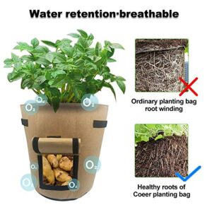 Nicheo 3 Pcs 6.5 Gallon Grow Bag Easy to Harvest Planter Pot with Flap and Handles Garden Planting Grow Bags for Potato Tomato and Other Vegetables Breathable Nonwoven Fabric Cloth