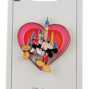 Disney Pin - Mickey and Minnie Mouse Kissing - Heart and Castle