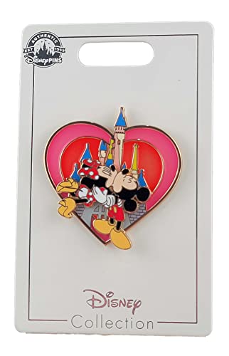 Disney Pin - Mickey and Minnie Mouse Kissing - Heart and Castle