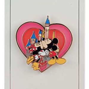 Disney Pin - Mickey and Minnie Mouse Kissing - Heart and Castle