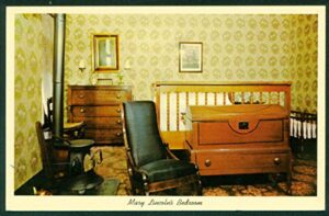 mary lincoln’s bedroom president abraham home vintage postcard