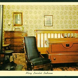 Mary Lincoln's Bedroom President Abraham Home Vintage Postcard