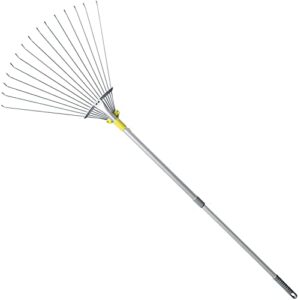 jardineer leaf rake – garden rake for leaves, adjustable metal rake and yard rake, collapsible lawn rake with expandable head from 7 inch to 23 inch. ideal garden leaf rake tools