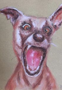 wall art artwork painting huff dog