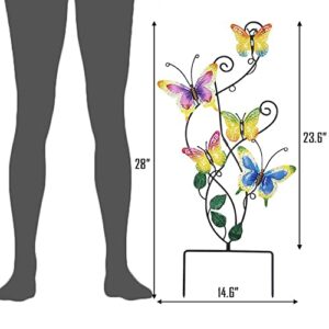 Juegoal 28 Inch Butterfly Garden Stake Decor Metal Wall Art Decoration, Mothers Day Ideal Gifts for Mom, Yard Outdoor Ornaments