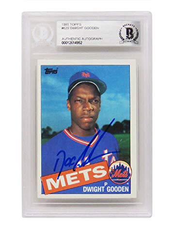 Dwight Gooden Signed New York Mets 1985 Topps Baseball Rookie Card #620 - (Beckett Encapsulated)