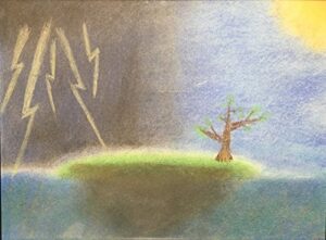 ‘the isle of storm and sun’ pastel drawing