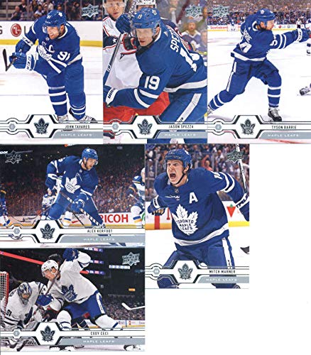 2019-20 Upper Deck Series 1 & 2 Veteran Toronto Maple Leafs Team Set of 13 Cards: Auston Matthews(#1), William Nylander(#2), Jake Muzzin(#3), Zach Hyman(#4), Kasperi Kapanen(#5), Morgan Rielly(#6), Frederik Andersen(#7), John Tavares(#251), Alex Kerfoot(#