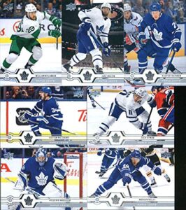 2019-20 upper deck series 1 & 2 veteran toronto maple leafs team set of 13 cards: auston matthews(#1), william nylander(#2), jake muzzin(#3), zach hyman(#4), kasperi kapanen(#5), morgan rielly(#6), frederik andersen(#7), john tavares(#251), alex kerfoot(#