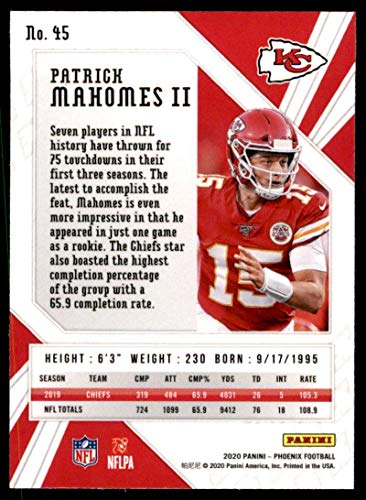 Football NFL 2020 Panini Phoenix Fire Burst #45 Patrick Mahomes II Chiefs