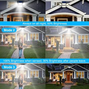 Solar Outdoor Lights, 250 LED 3 Modes Motion Sensor Lights, IP65 Waterproof Solar Motion Lights for Pathway Patio Yard Garden Porch, 2Pack