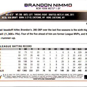 2022 Topps #344 Brandon Nimmo NM-MT Mets