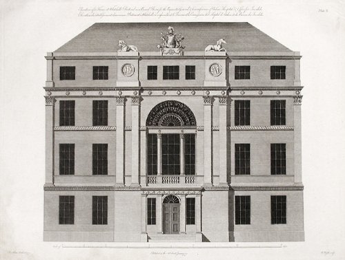 Elevation of a House at Whitehall Restore as a Board Room for the Paymaster General & Commissioners of Chelsea Hospital & Office for Invalids.