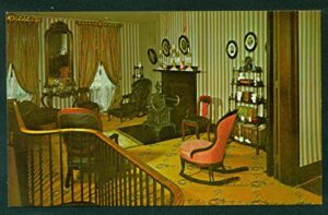 front parlor president abraham lincoln house interior home vintage postcard