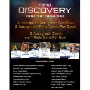 2022 Rittenhouse Star Trek Discovery Season 3 Trading Cards Factory Sealed Hobby Box 24 Packs 2 Autographs & 1 Relic