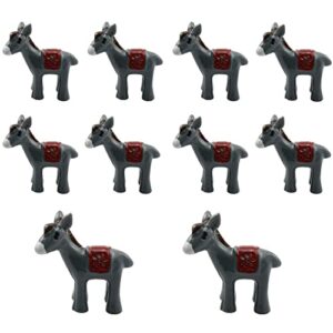 lq industrial resin donkey 10pcs mini mini resin donkey animal decoration for fairy garden dollhouse terrarium bonsai craft micro landscape