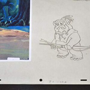 "Star Wars" hand-painted EWOKS Animation Cel and original art, RARE Ewok TV series DVD, UACC, COA, Frame