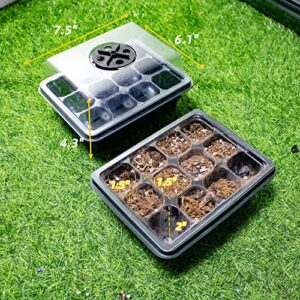 Seed Starter Tray Kit, 20 Packs Seed Starting Trays with Seedling Tray and Humidity Dome, 240 Cells Plant Starter Trays Germination Growing Propagation Trays for Indoor Seed Starter - Dark Green