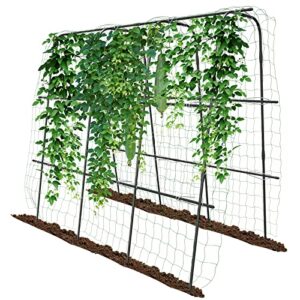 Garden Cucumber Trellis for Climbing Plants Outdoor, 57.9in Metal Plant Support Trellis for Climbing Vine Vegetable/Fruit/Flower Outdoor Yard Lawn Garden A Frame Trellis