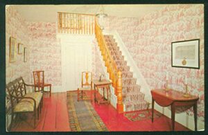 old fort house museum hallway fort edward new york ny vintage interior postcard