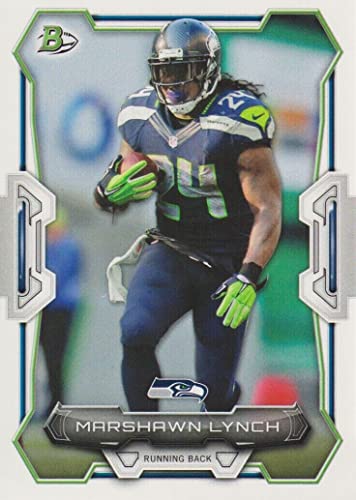 Marshawn Lynch 2015 Bowman NFL Football Card #95 Picturing This Seattle Seahawks Star in His Blue Jersey M (Mint)