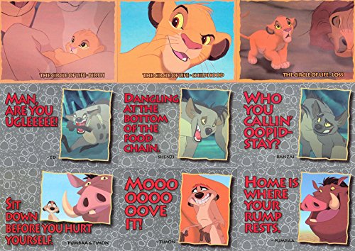 THE LION KING SERIES 1 1994 SKYBOX COMPLETE BASE CARD SET OF 90