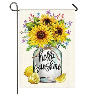 garden flag sunflowers summer outdoor yard flags for garden decor double sided 12.5x18 inch (04-sunflower)