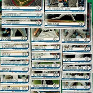 New York Yankees 2019 Topps Complete Mint Hand Collated 30 Card Team Set with 2 Different Aaron Judge Cards plus Gary Sanchez and Others