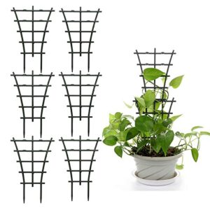 plant trellis indoor, 6 pcs stackable plant trellis for climbing plants, small plant flower climbing trellis for potted plants, garden plastic climbing plant support trellis for houseplant