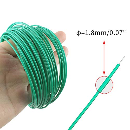 KINGLAKE 100 Feet Green Sturdy Plastic Coated Garden Wire 1.8mm Plant Twist Tie Garden Training Wire (2pks 50 ft)