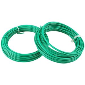 KINGLAKE 100 Feet Green Sturdy Plastic Coated Garden Wire 1.8mm Plant Twist Tie Garden Training Wire (2pks 50 ft)