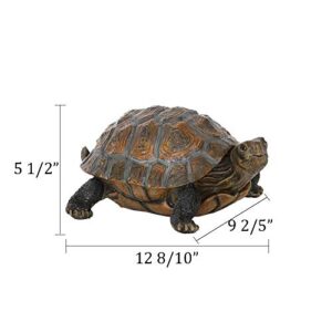 Danmu 1Pc of Polyresin Tortoise Statue, Garden Statues, Outdoor Statues, Garden Ornaments, Yard Statue for Home and Fairy Garden Decor (L 12 9/10" x 9 2/5" x 5 1/2")