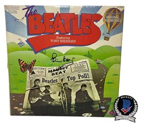 pete best signed the beatles featuring tony sheridan vinyl album lp beckett coa