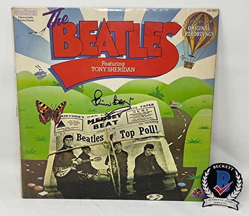 Pete Best Signed The Beatles Featuring Tony Sheridan Vinyl Album LP Beckett COA