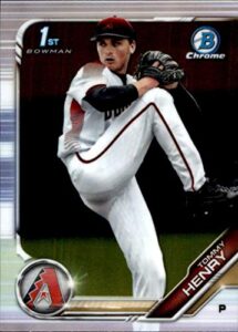 2019 bowman chrome draft #bdc-197 tommy henry rc rookie arizona diamondbacks mlb baseball trading card